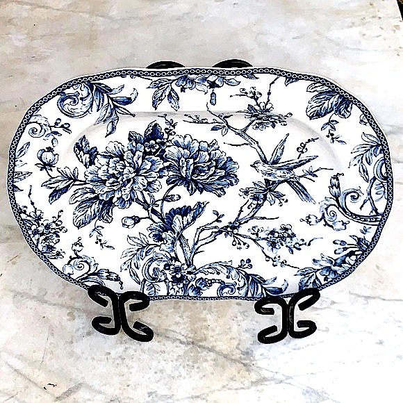 222 Fifth | Dining | 222 Fifth Adelaide Blue Platter Porcelain New 4 ...